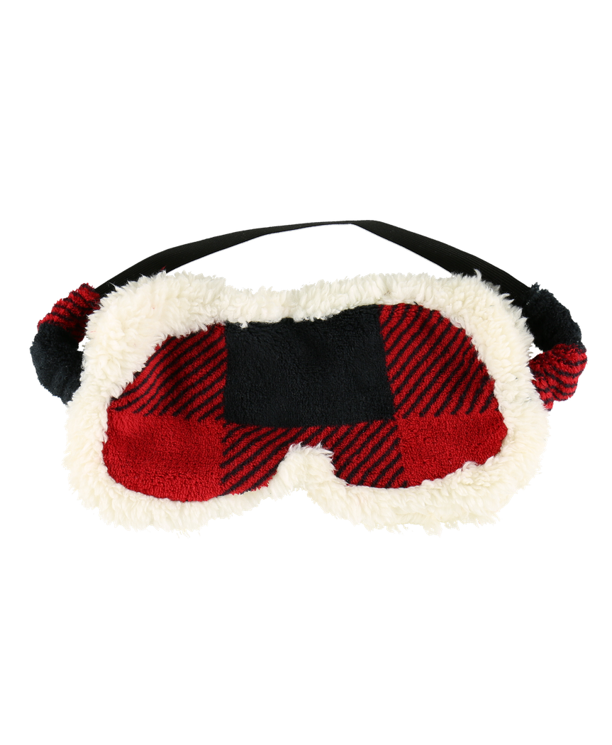 Red Plaid Sherpa Sleep Mask | LazyOne