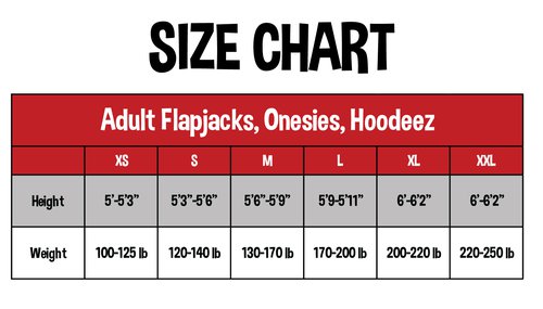 Size Charts for LazyOne products — LazyOne